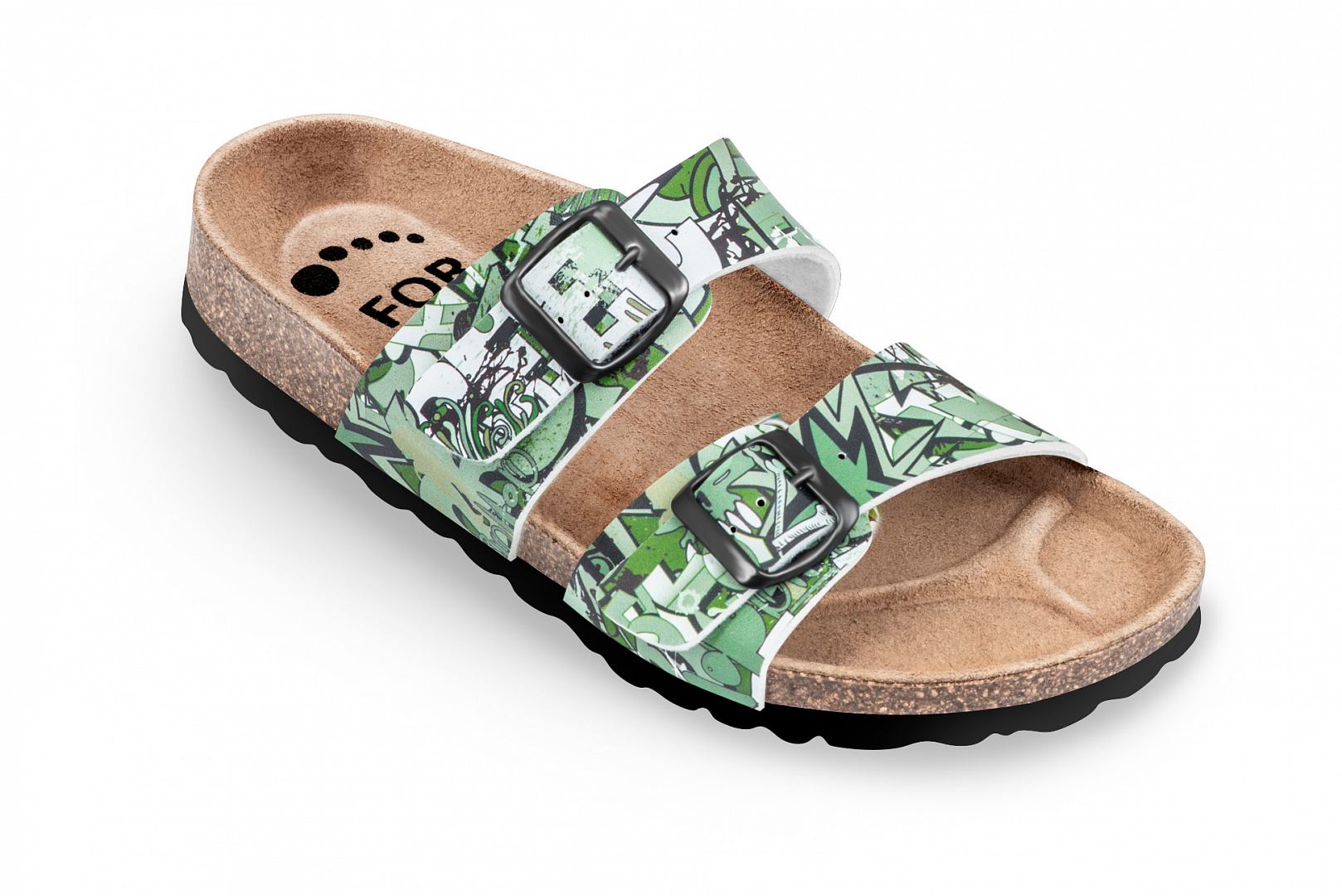 Obuv zdravotní FORcare 203041 zelená potisk graffiti | FORcare ...